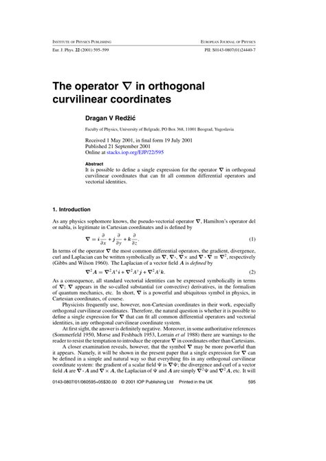 pdf the operator ∇ in orthogonal curvilinear coordinates