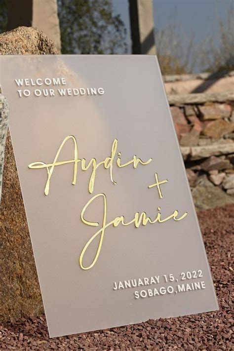 Frosted Acrylic Wedding Welcome Sign Acrylic Welcome Sign Wedding