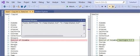 Show Differences Between Two Files Using Visual Studio Savepoint Data