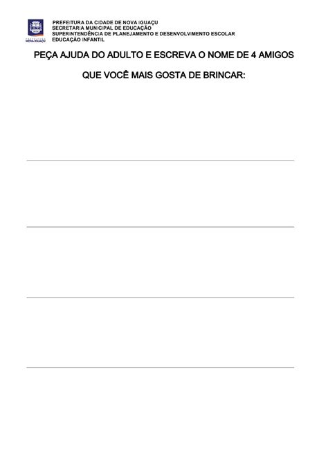 Apostila de Atividades Educação infantil 3 anos Para imprimir SÓ ESCOLA