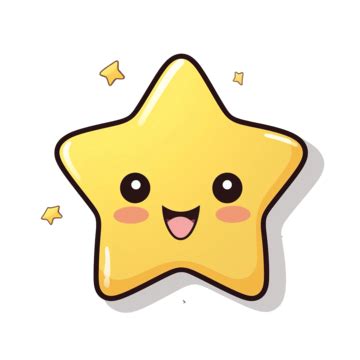 Kawaii Linda Estrella De Color Amarillo Con Caras Sonrientes Dibujos