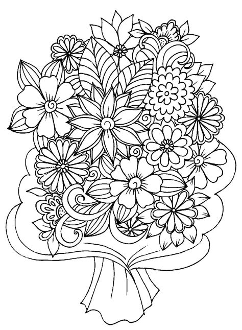 Ausmalbilder Blumenstrauß Malvorlagen zum Ausdrucken