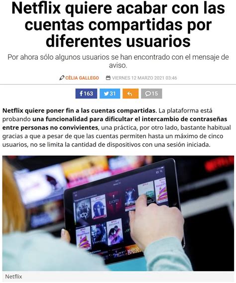 Va A Acabar Netflix Con La Posibilidad De Compartir Tu Cuenta