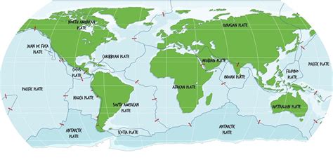 mapa mundial que muestra los límites de las placas tectónicas 2583370