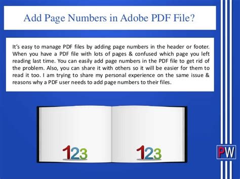 how to add page numbers in pdf