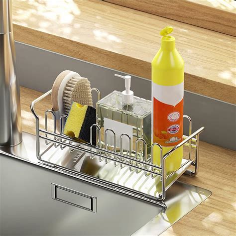 Rangement Evier Cuisine Support Ponge Vier Cuisine En Acier