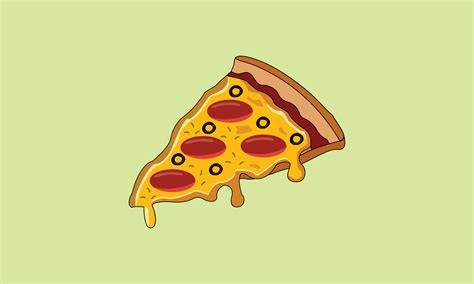 Illustration Of Peperoni Pizza Slice Vector Art At Vecteezy