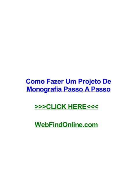 Como Fazer Um Projeto De Monografia Passo A Passo By Angelicahdrzr Issuu