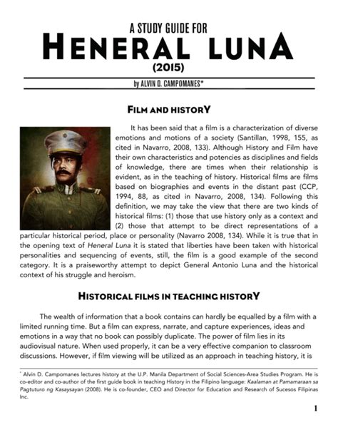 Study Guide Heneral Luna The Movie