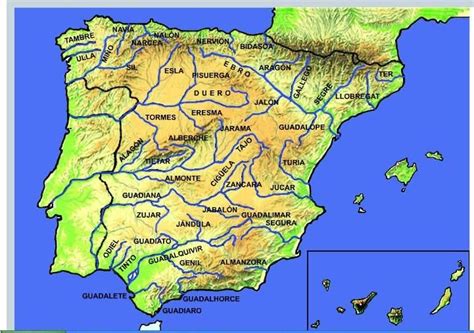 Los ríos de España Mapa interactivo Mapa fisico de españa Rios de
