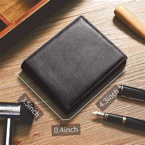 Buy Mens Wallet RFID Genuine Leather Slim Bifold Wallets For Men