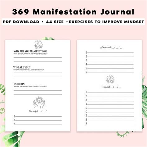 369 Manifest Journal 369 Manifestation Journal Law Of Etsy Australia