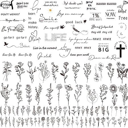 Amazon Realistic Temporary Tattoos For Women 60 Sheets Tiny
