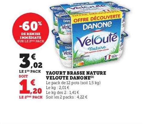 Promo Yaourt Brassé Nature Velouté Danone chez U Express iCatalogue fr