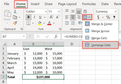 4 Ways To Unmerge Cells In Microsoft Excel LaptrinhX