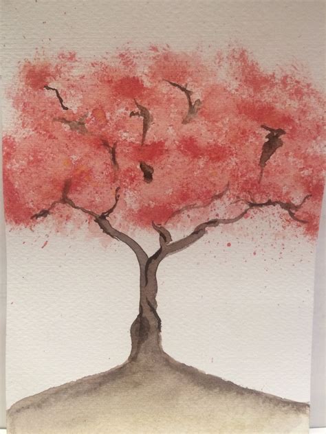 Arbol En Tinta China Y Acuarela Watercolor Red China Redtree Love
