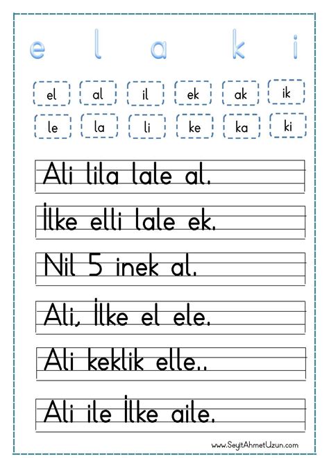 Dik Temel Harfler Elakin Okuma Metni pdf formatında özgün bir çalışma