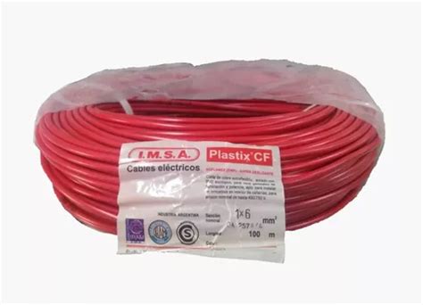 Cable Imsa Unipolar 6mm Rojo Rollo X 100m