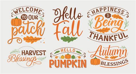 Fall And Autumn SVG Bundle Fall And Autumn Quotes Typography For T
