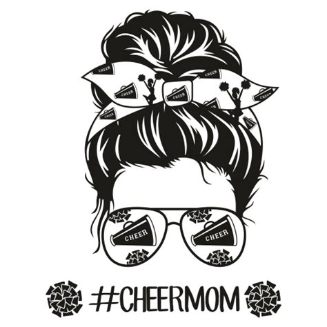 Cheer Mom Black SVG Cheer Mom Football Vector File Cheerleader Svg
