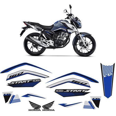 Adesivo Personalizado Honda Cg Titan Start Azul Sportinox