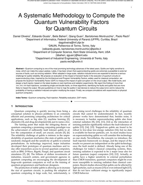 pdf a systematic methodology to compute the quantum vulnerability factors for quantum circuits