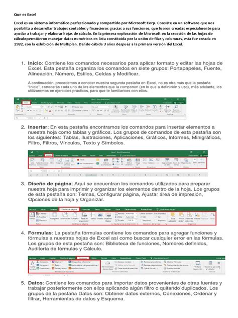 pestañas de excel pdf microsoft excel Áreas de informática