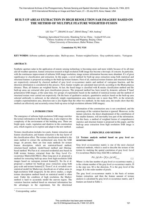 pdf built up areas extraction in high resolution sar imagery based on the method of multiple