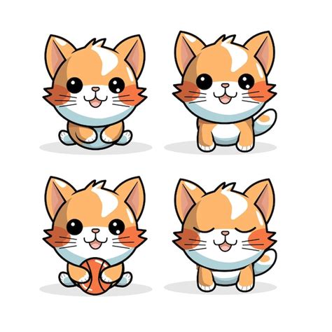 Premium Vector Cute Chibi Cat Character Vector