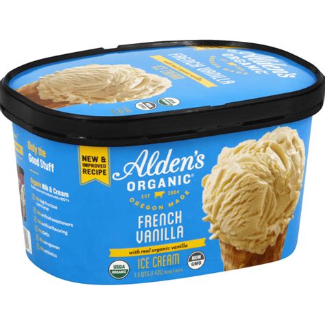 Alden S Organic Ice Cream French Vanilla 1 5 Qt Ice Cream Treats