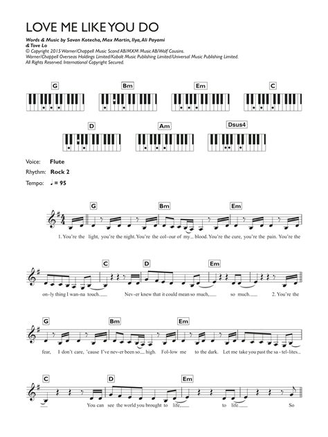 Love Me Like You Do By Ellie Goulding Sheet Music For Piano Chords