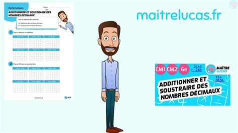 Additionner et soustraire des nombres décimaux Maître Lucas