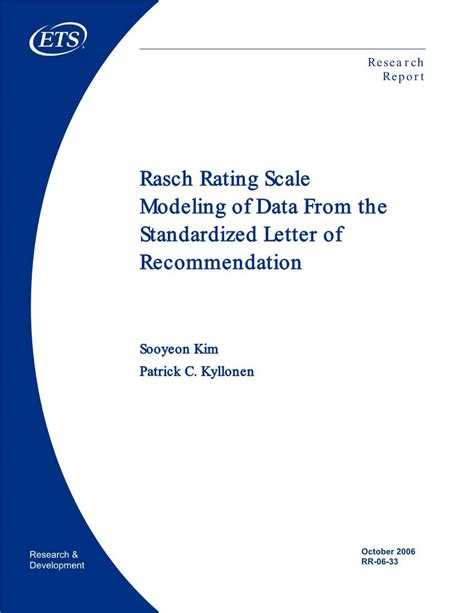 rasch rating scale modeling of data from the standardized letter of recommendation docslib