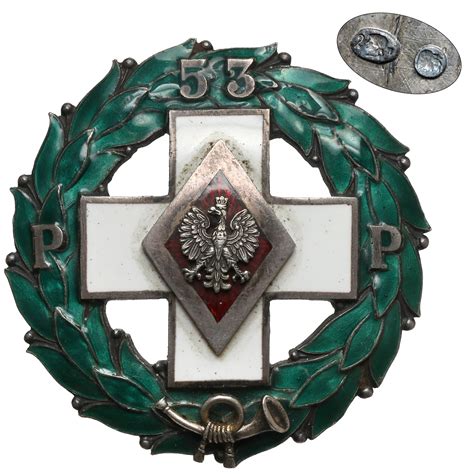 Odznaka 53 Pułk Piechoty Strzelców Kresowych w srebrze Aukcja