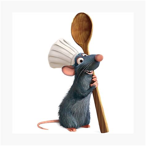 Lámina fotográfica Ratatouille Chef Remy con Cuchara de AidanNemarluk