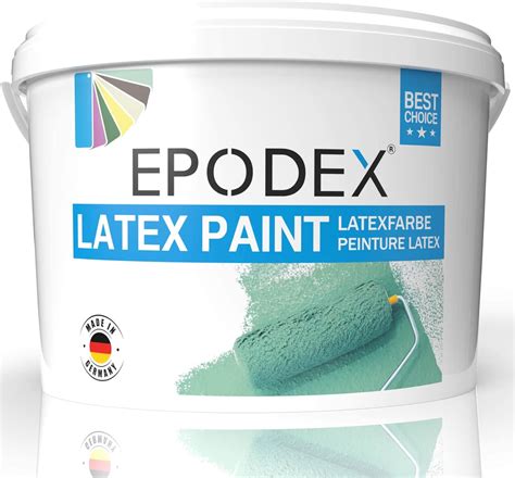 EPODEX LATEX PAINT Latexfarbe Glanz Seidenglanz Abriebfest