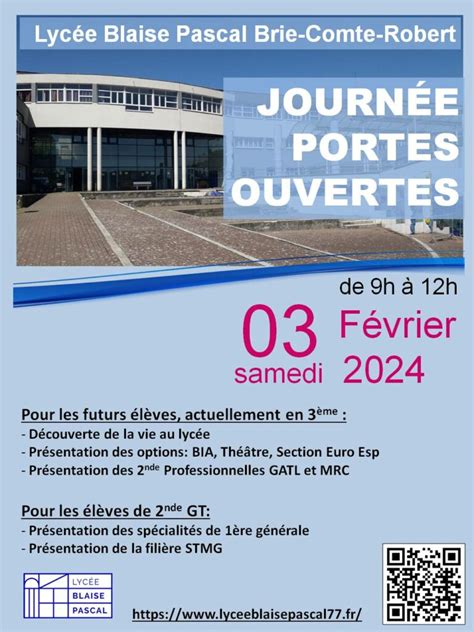 Journ E Portes Ouvertes Lyc E Blaise Pascal