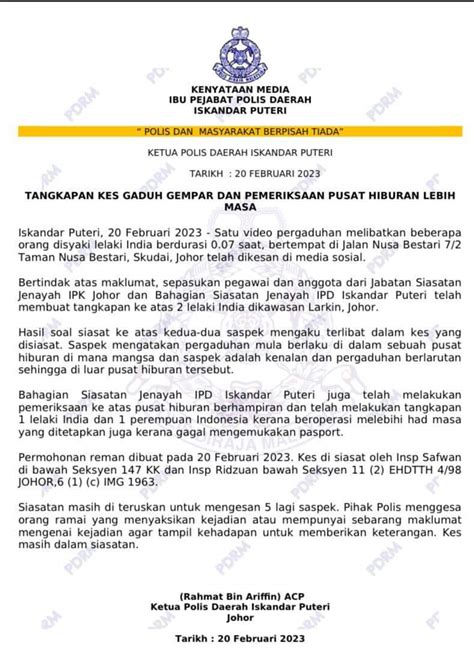 Bernama On Twitter Rt Pdrmsia Isu Tular Kenyataan Media Ketua