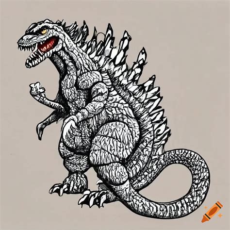 Tattoo Design Of A Colorful Godzilla On Craiyon