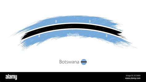 Flag Of Botswana In Rounded Grunge Brush Stroke Vector Illustration