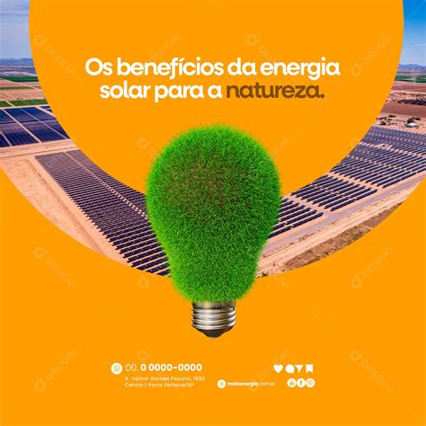 Os Benefícios da Energia Solar Para a Natureza Social Media PSD