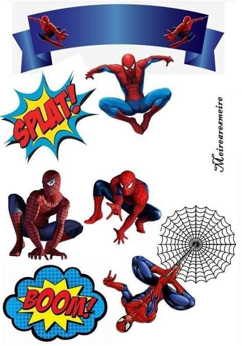 Topo de bolo homem aranha para editar e imprimir grátis Festa Free