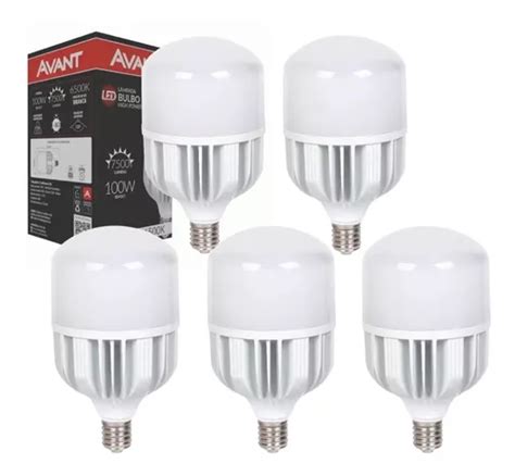 Kit 5 Lâmpadas Led Bulbo 100w E40 6500k Alta Potência Avant