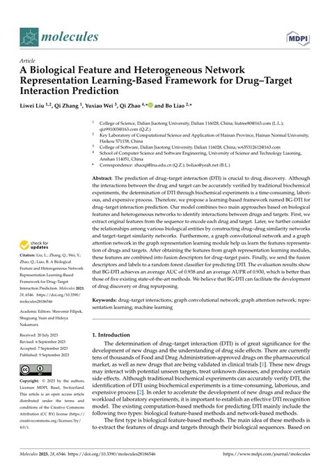 pdf a biological feature and heterogeneous network representation learning based framework for