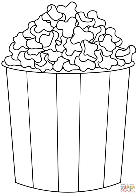 Popcorn Bucket Coloring Pages