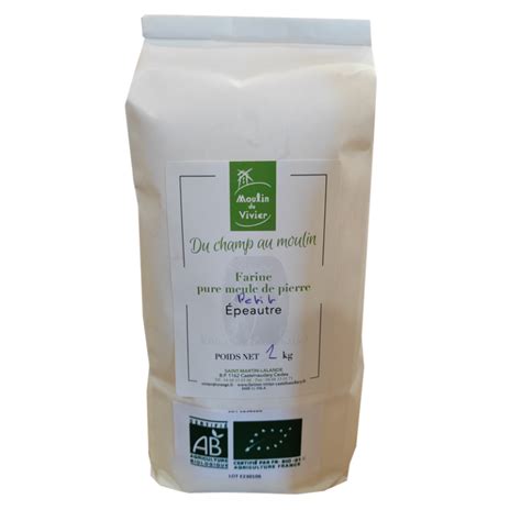 Farine de petit épeautre BIO pure meule de pierre Moulin du Vivier