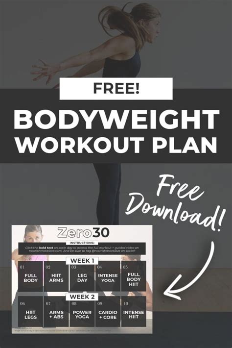 Zero30 Bodyweight Workout Plan FREE PDF Nourish Move Love