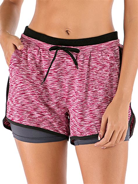 Women S Yoga Shorts Butt Lift Shorts Double Layer Running Yoga Shorts