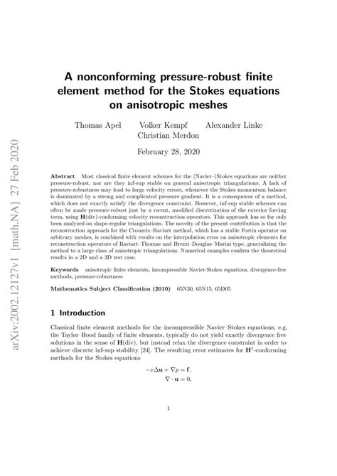 a nonconforming pressure robust finite element method for the stokes equations on anisotropic