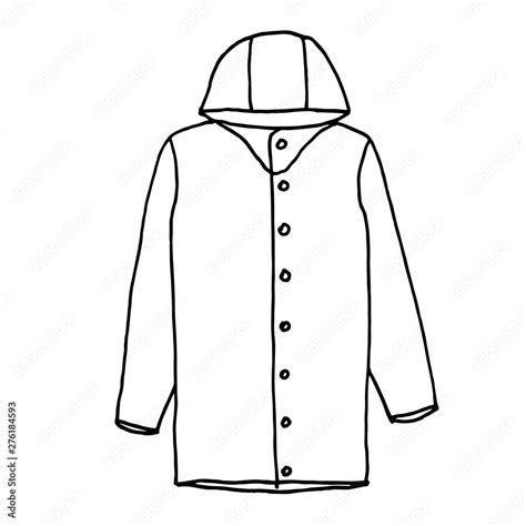 Raincoat Black And White Clipart